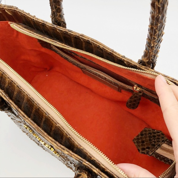 Taxidermy | Bags | Taxidermy Midi Mackle Brown Python Purse Handbag ...